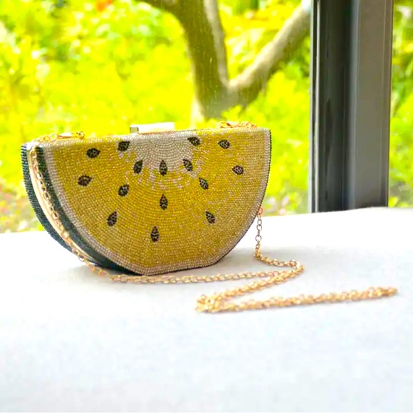 Hand Crafted | Bags | Handmade Crystal Lemon Convertible Clutch Handbag ...